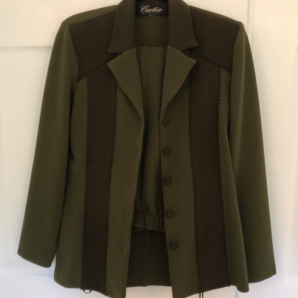 Cartise | Pants & Jumpsuits | Vintage Suit Jacket And Pants Dark Green ...